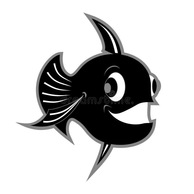 The Black Fish stock vector. Illustration of fish, swimming - 209257634