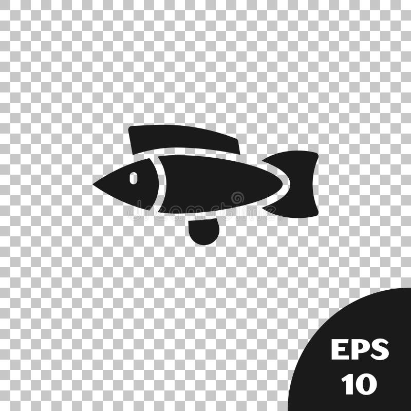 Black Fish Icon Isolated on Transparent Background. Vector Stock Vector ...