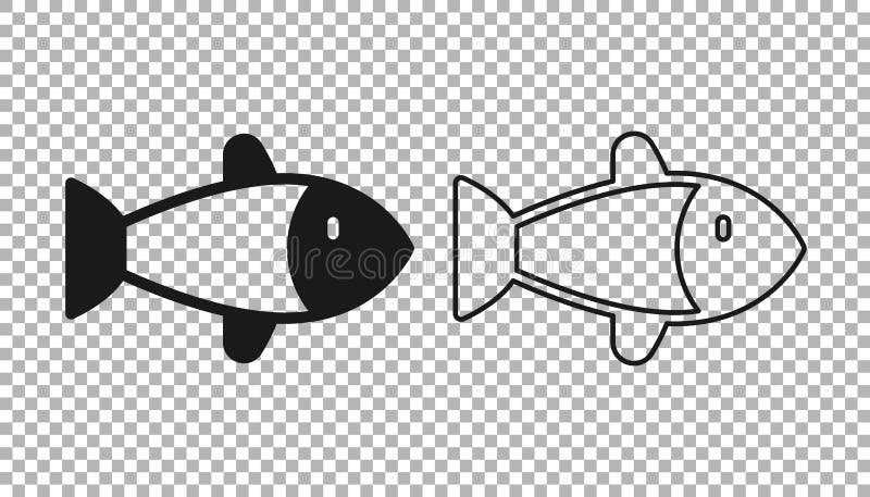Black Fish Icon Isolated on Transparent Background. Vector Stock Vector ...