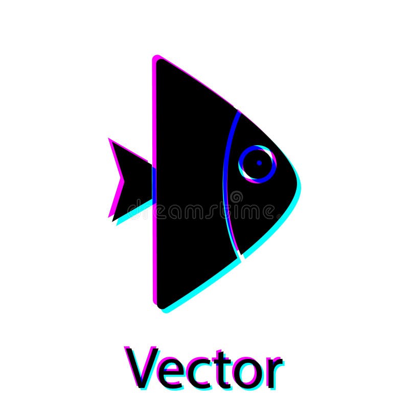 Black Fish Icon Isolated on White Background. Vector Stock Vector ...