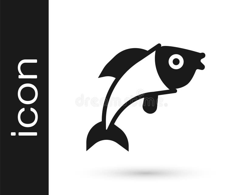 Black Fish Icon Isolated on White Background. Vector Stock Vector ...