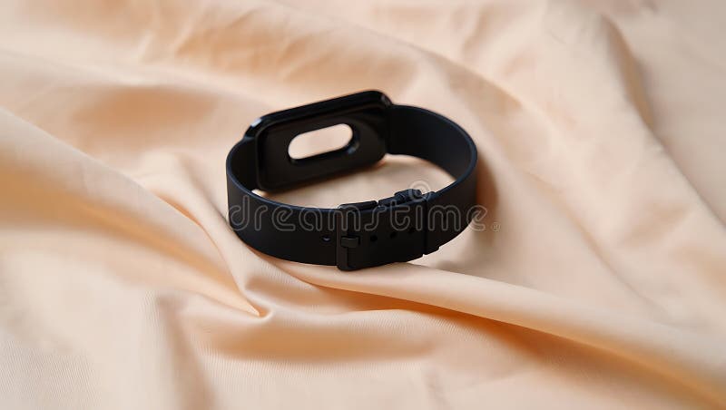 Black Fitness Tracker Band on Silky Fabric Stock Illustration ...