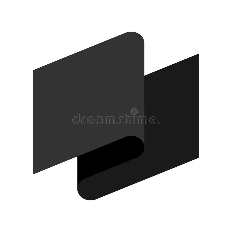 Black Flag Symbol of Grief. Black Ribbon Stock Vector - Illustration of ...