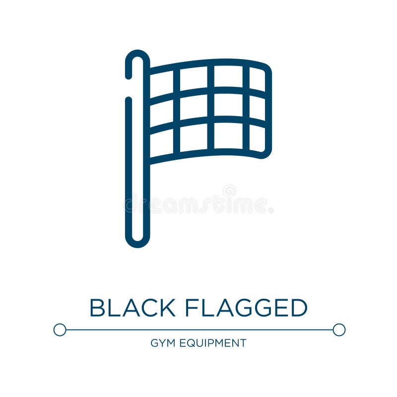 Black Flagged Icon. Linear Vector Illustration from Racing Collection ...