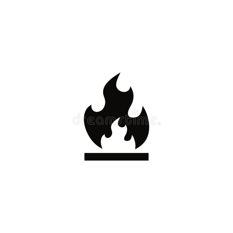 Black Flame Icon, Sleek Design for Safety Signs and Warnings Stock ...