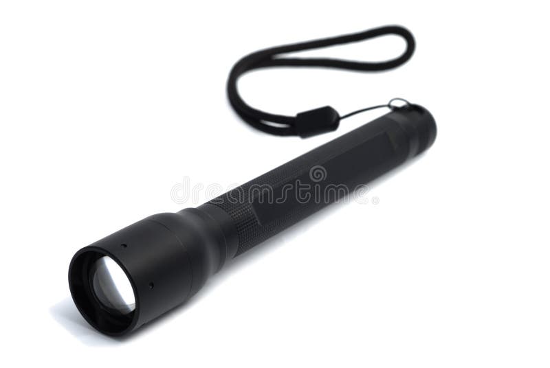 Black Flashlight stock photo. Image of help, background - 1291568