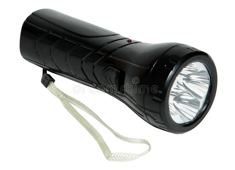 Black Flashlight stock photo. Image of help, background - 1291568