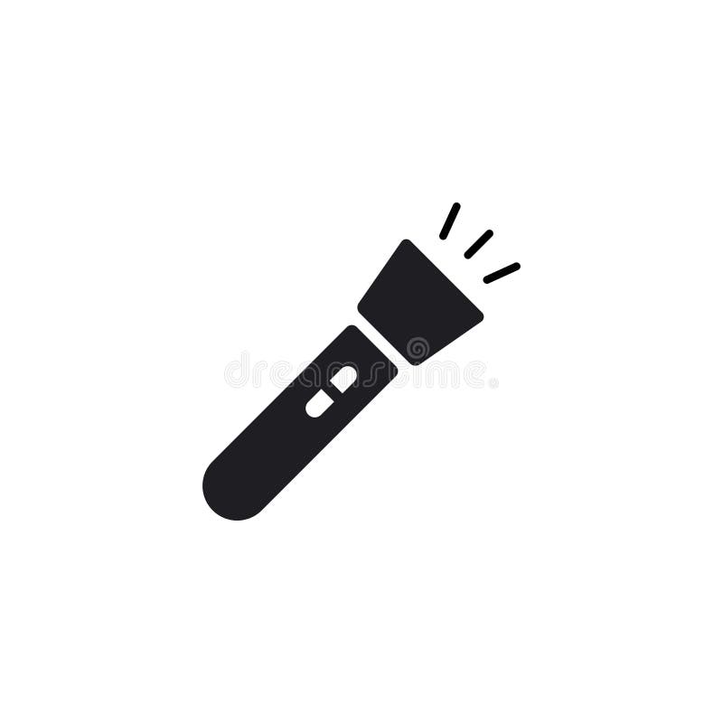Black Flashlight Vector Icon. Isolated Vector Icon Stock Illustration ...