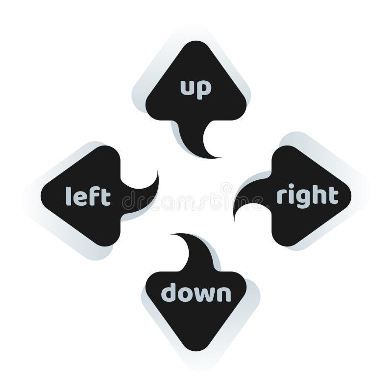 Arrows with Text Up Down Next Back Set Sign Symbol Icon in the Form of ...