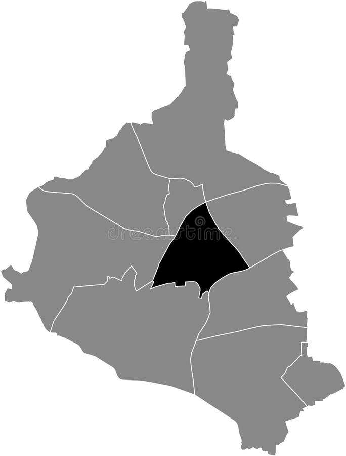Locator Map of the MITTE 1 DISTRICT, GLADBECK Stock Vector ...