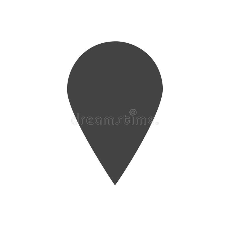 Black Flat Icon of Destination on Map Isolated on White Background ...
