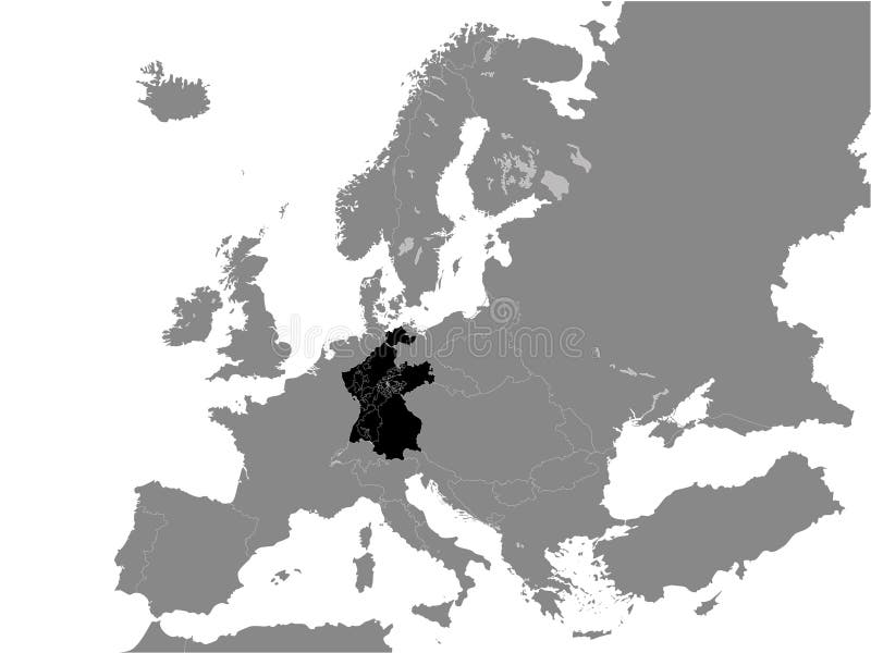 Map of German Confederation Stock Vector - Illustration of 1812 ...