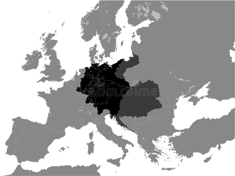 Map of German Confederation Stock Vector - Illustration of 1812 ...