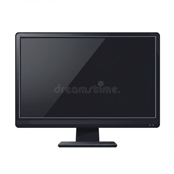A Black Flat-screen Monitor with a Rectangular Design Featuring a Broad ...