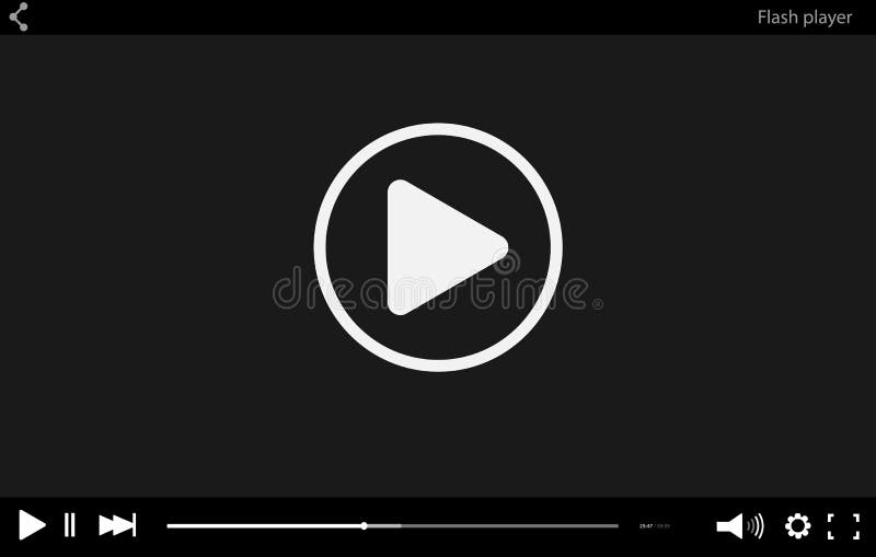 Black Flat Video Player Bar Template for Your Design. Trendy Minimal ...