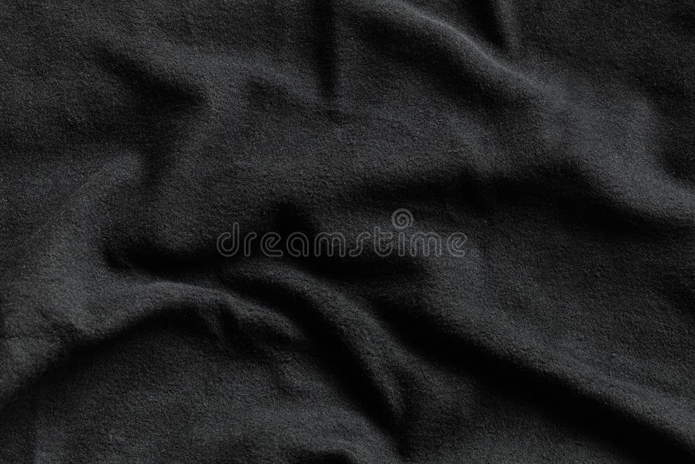 Black Fleece Texture, Soft Napped Fabric Stock Image - Image of ...