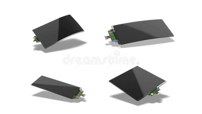 Black Flexible Rectangular Display Mockup Animation, Looped Switch, 4k ...