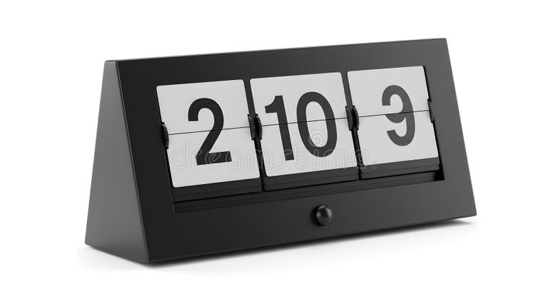 Black Flip Clock Displaying the Time 2:10:09 Stock Illustration - Illustration of line, brand ...