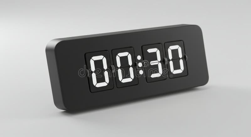 Viewing Black Flip Clock Displaying Time of Zero Hours Thirty Minutes ...