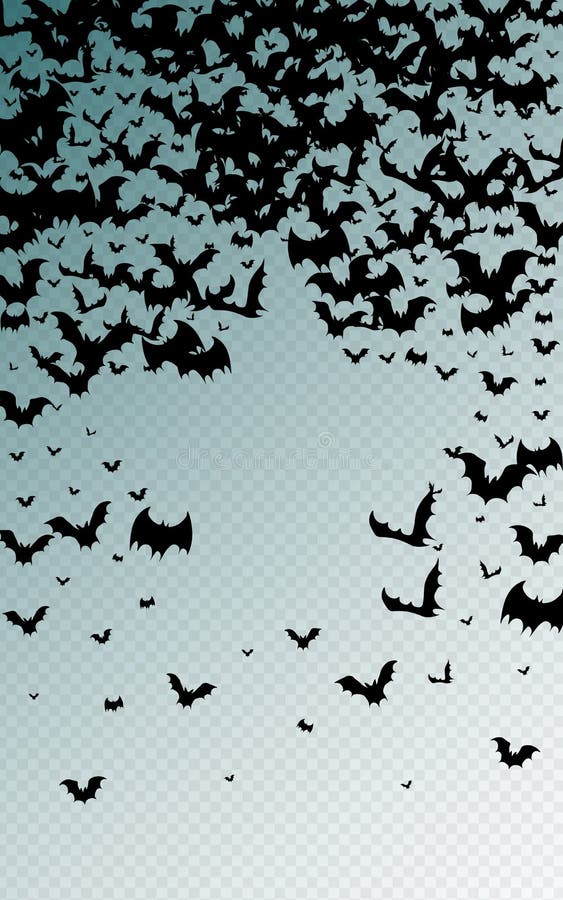 Black Flock Horror Vector Transparent Background Stock Vector ...