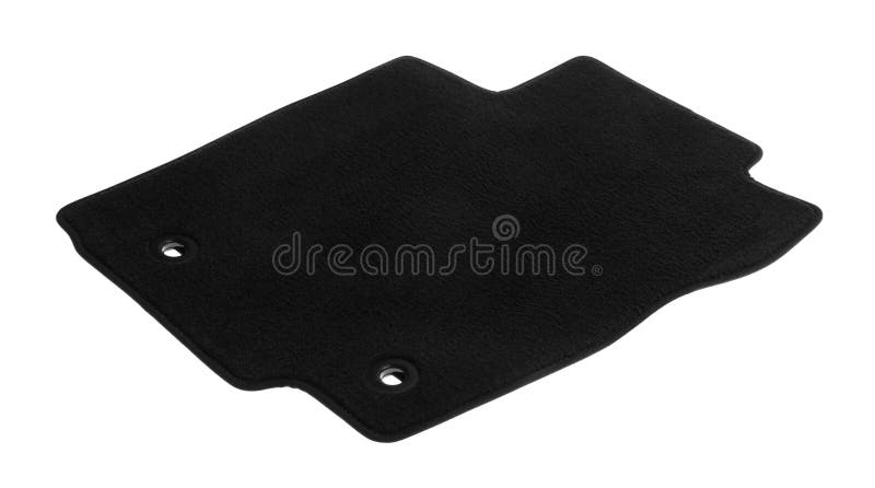Black Floor Car Carpet Isolated on White, Top View Stock Photo - Image ...