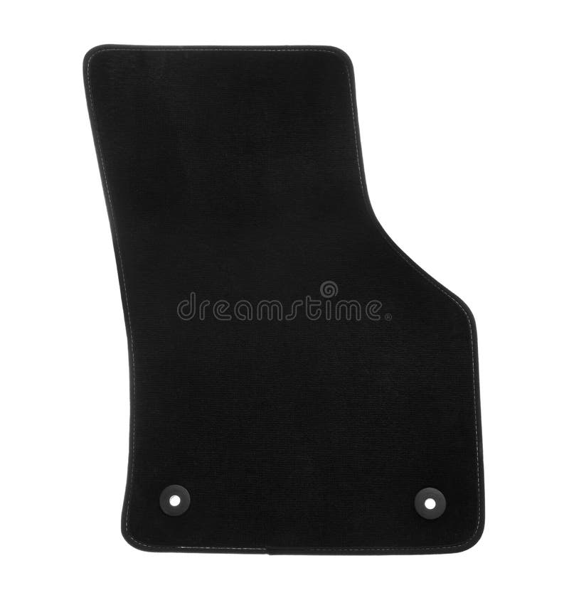 Black Floor Car Carpet Isolated on White, Top View Stock Photo - Image ...