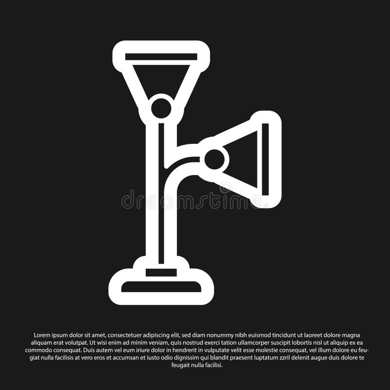 Black Floor Lamp Icon Isolated on Black Background. Vector Stock Vector ...