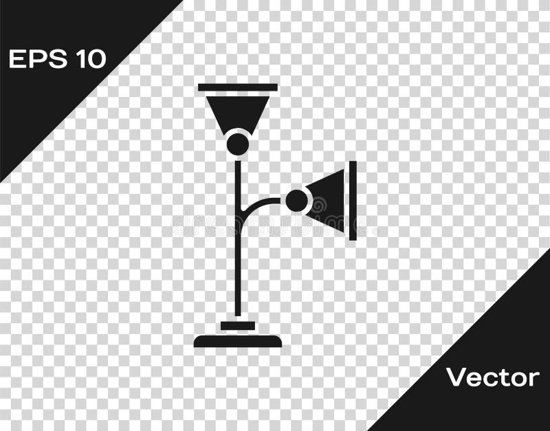 Black Floor Lamp Icon Isolated on Transparent Background. Vector Stock ...