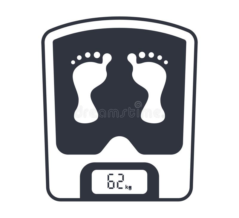 Black Floor Scales Icon. Step on Scale Stock Illustration ...