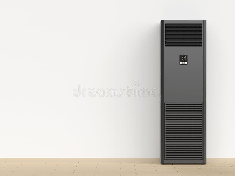 Black Floor Standing Air Conditioner Stock Illustration - Illustration ...