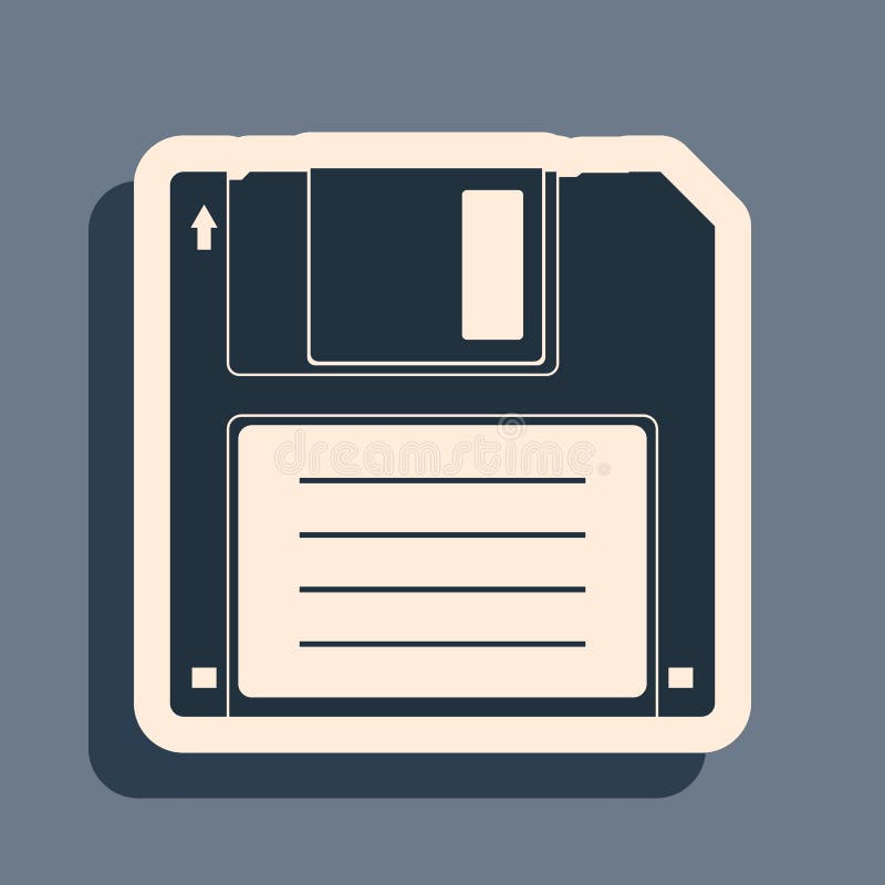 Black Floppy Diskette on White Background Stock Vector - Illustration ...