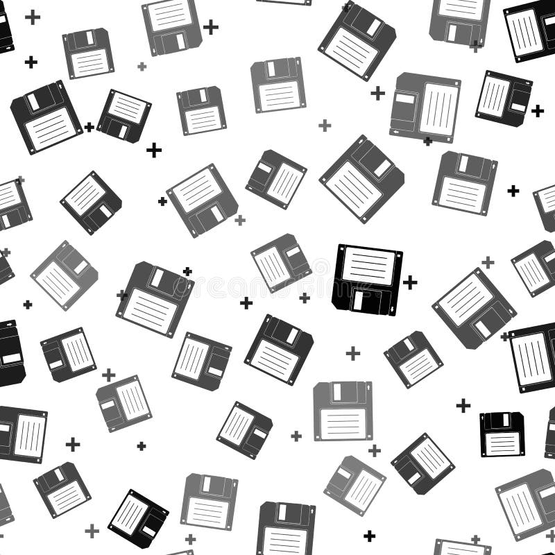 Black Floppy Diskette on White Background Stock Vector - Illustration ...