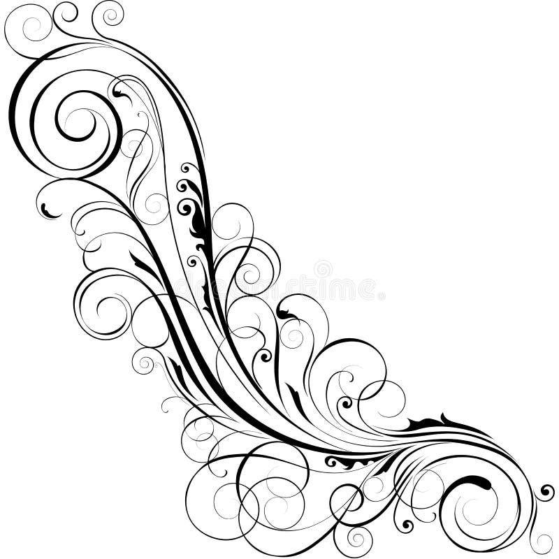 Black floral angle design stock vector. Illustration of objects - 54988654