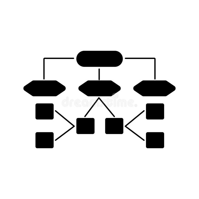 Black Flowchart Template for Data Organization and Management Stock ...