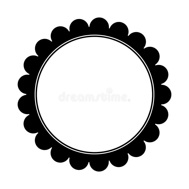 Black Flower Shape Label Image Stock Illustration - Illustration of ...