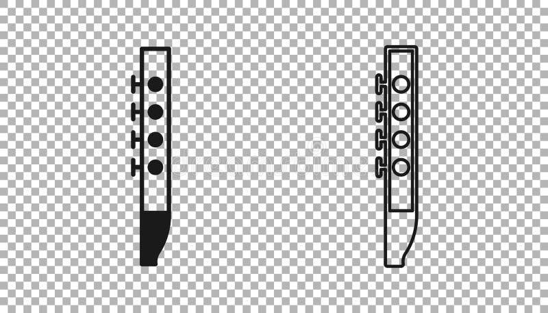 Black Flute Icon Isolated on Transparent Background. Musical Instrument ...