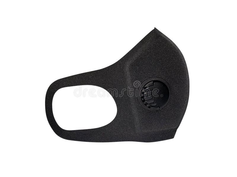 Black Foam Mask for Protection Against Viruses, Bacteria and Dust Stock ...