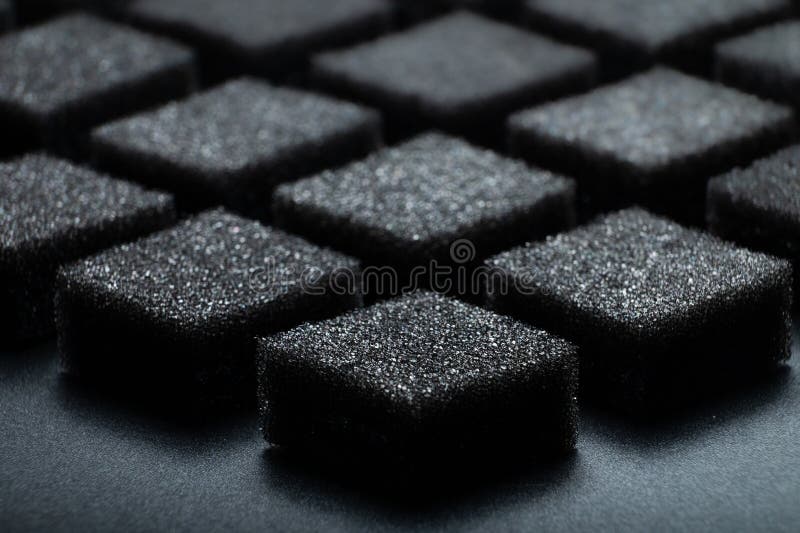 Black Foam Texture As Background, Side View. Sponge Surface Stock Photo ...