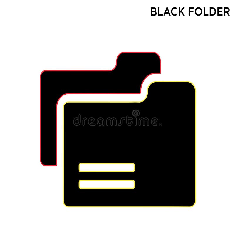 Black Folder Editable Icon Symbol Design Stock Vector - Illustration of ...