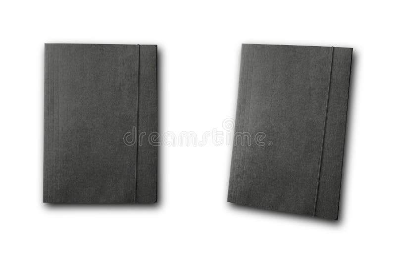 A4 Black Folder with Rubber Band To Keep Documents.top and Side View ...