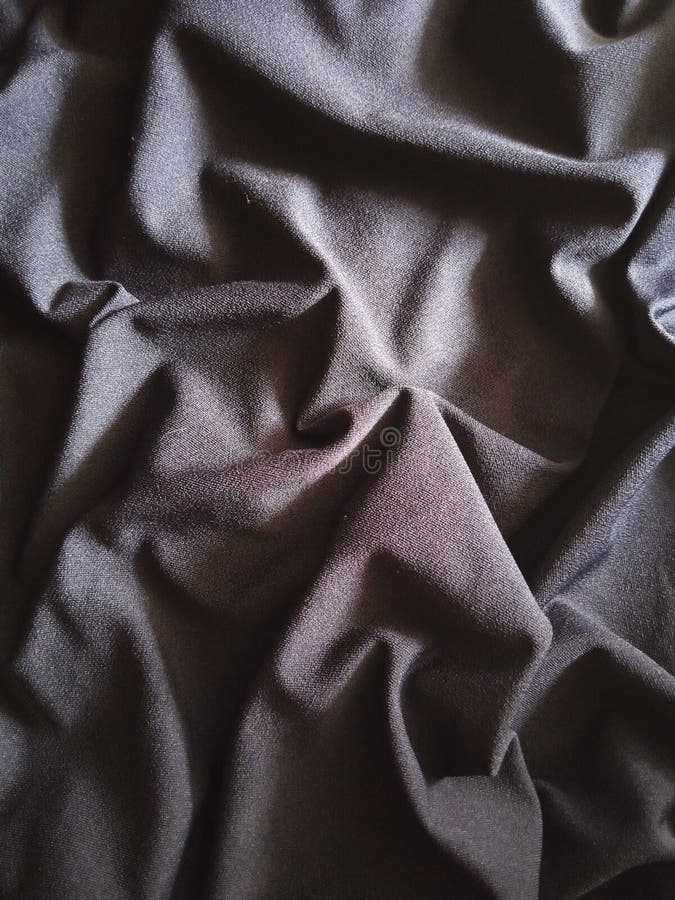 Black Folding Texture Fabric Cotton with Dramatic Shadow Shading Stock ...