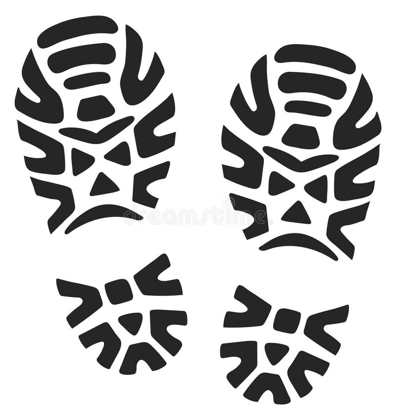 Black Footprint Icon. Sneaker Step Mark Symbol Stock Vector ...