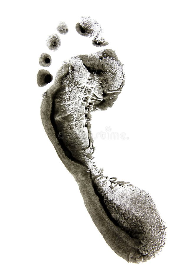 Black ink footprint stock photo. Image of impression, foot - 2597226