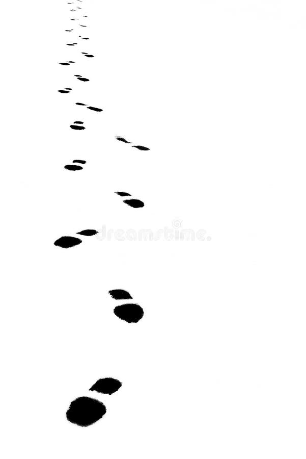 Black Footprints with White Background Stock Photo - Image of footpath ...