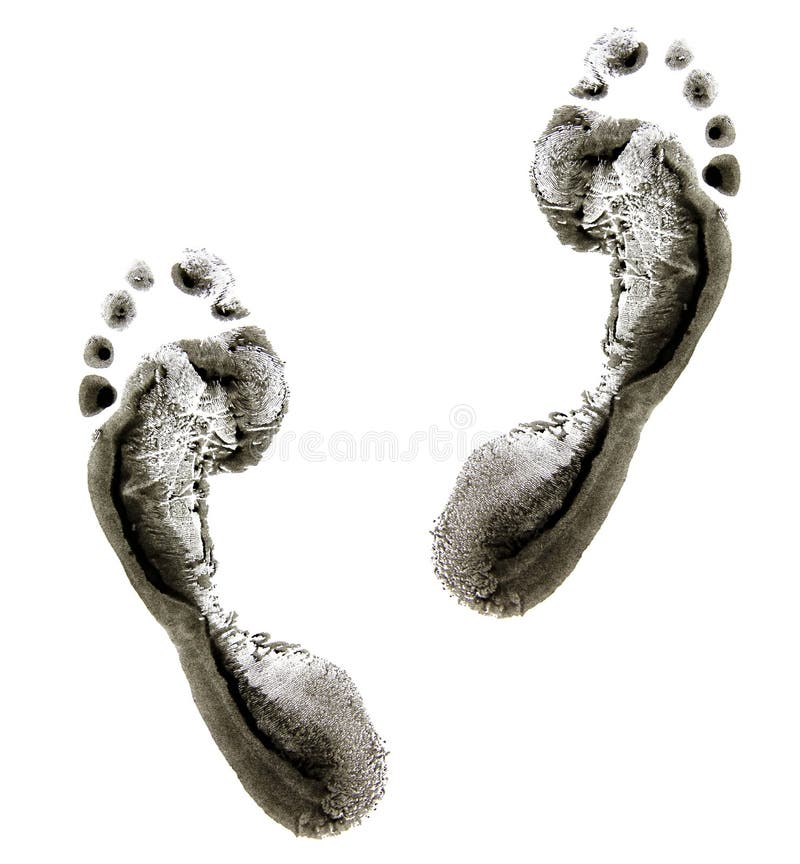 Black Footprints with White Background Stock Photo - Image of footpath ...