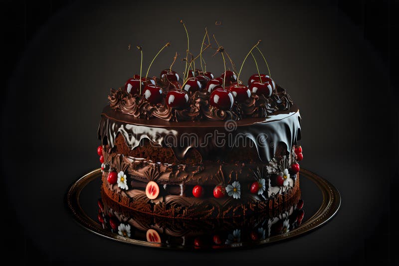 Black Forest Cake Illustration Stock Illustrations – 320 Black Forest ...