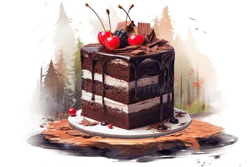 Black Forest Cake Illustration Stock Illustrations – 320 Black Forest ...