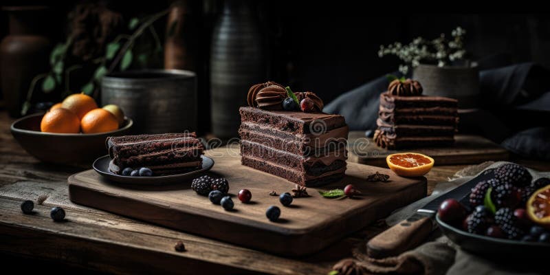 Black Forest Chocolate Cake Stock Illustration - Illustration of ...