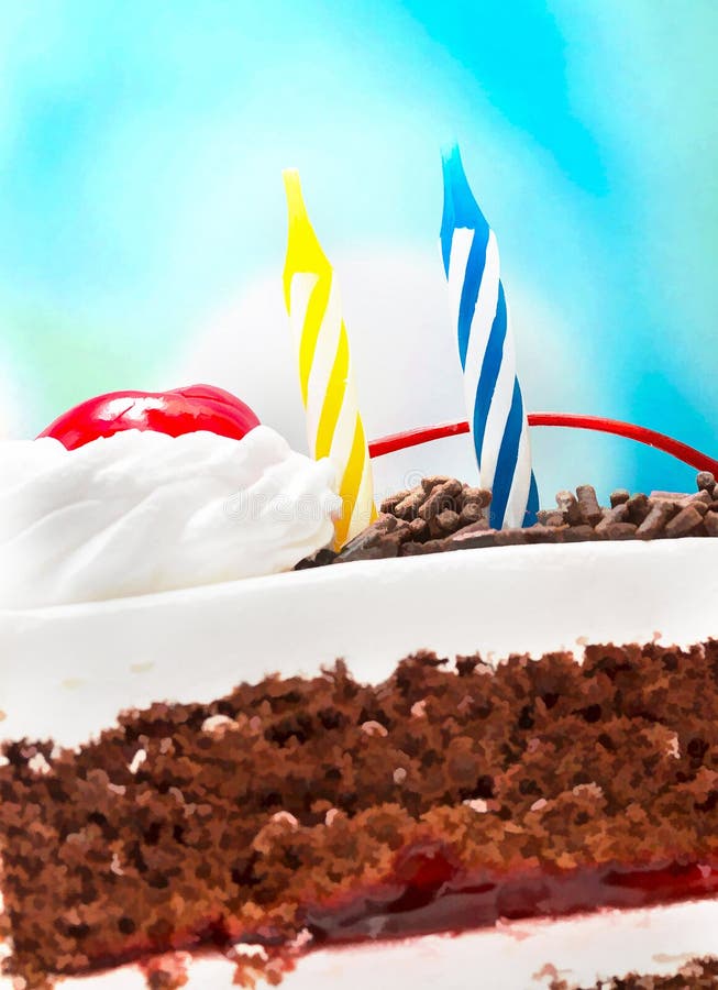 Black Forest Gateau Means Chocolates Cake and Birthday Stock Image ...