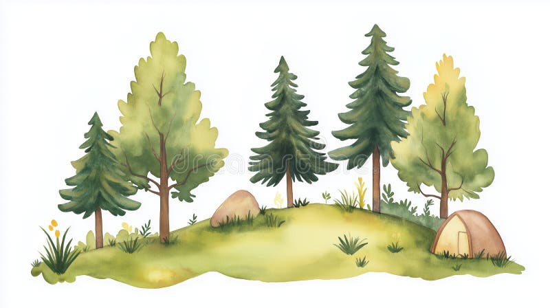 Black Forest. Black Forest Hand Drawn Watercolor Illustration Stock ...